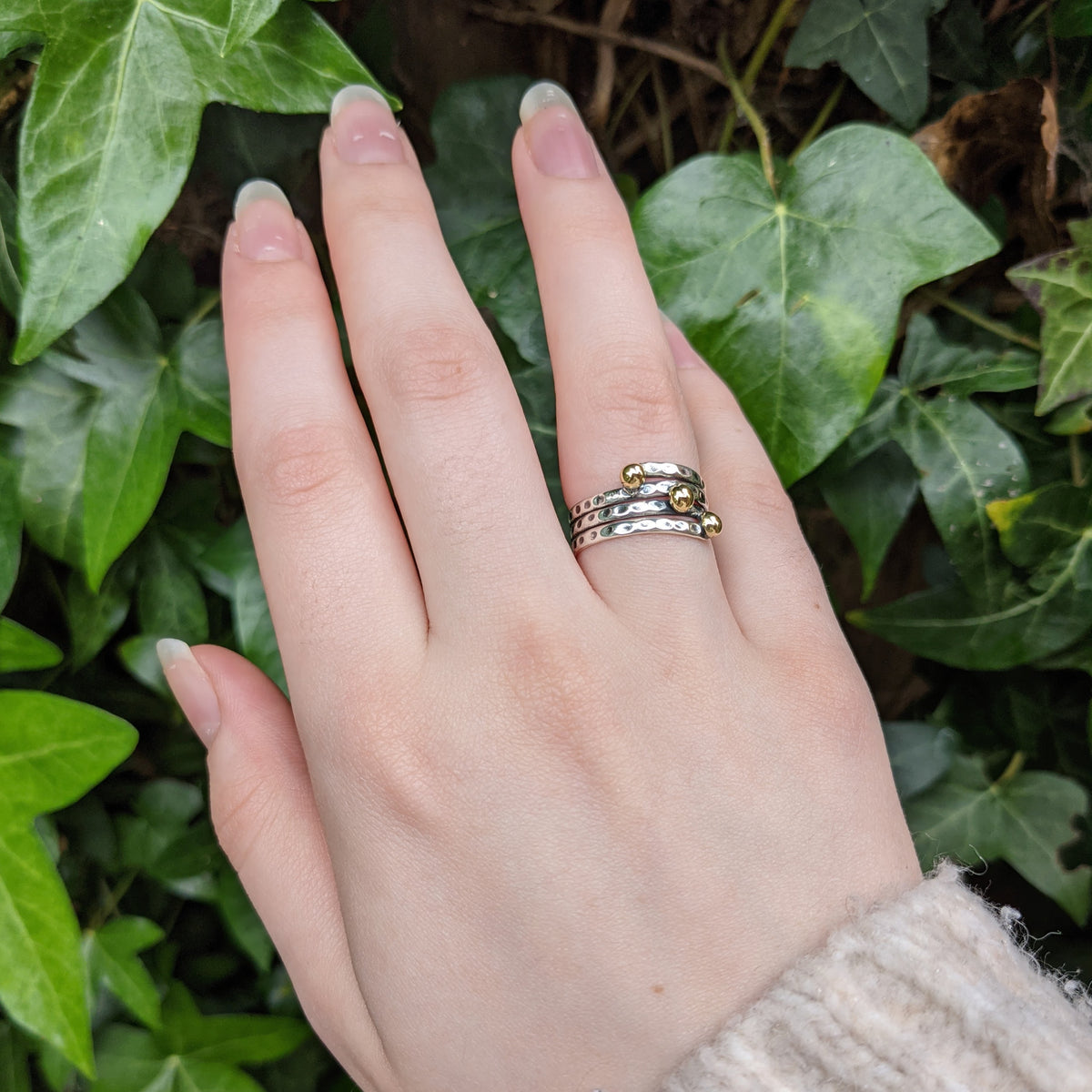 Organic Oak Ring, Sterling Silver, Brass, Handmade | Banshee Silver ...