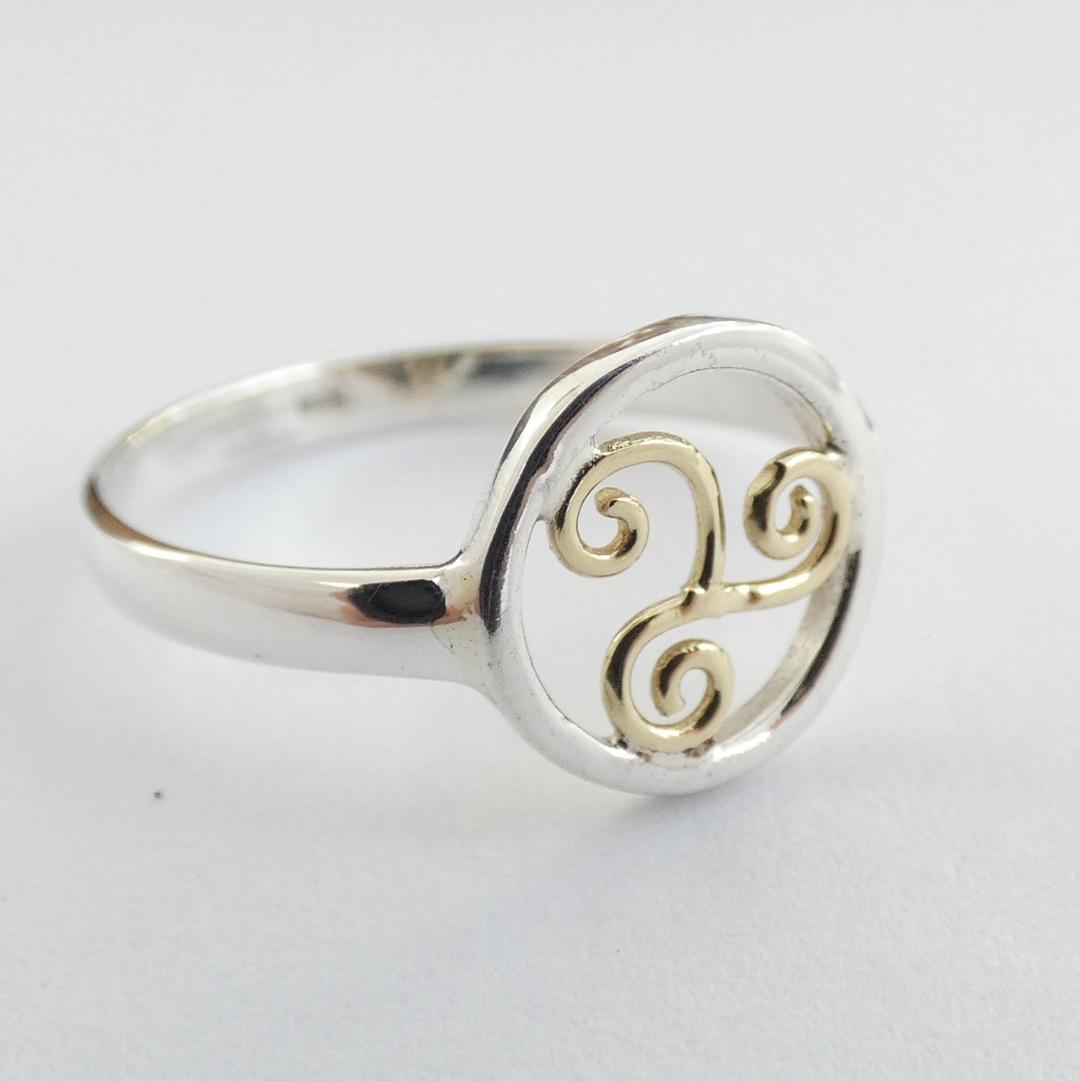 Round Triskele Ring, Sterling Silver, Brass, Handmade | Banshee Silver ...